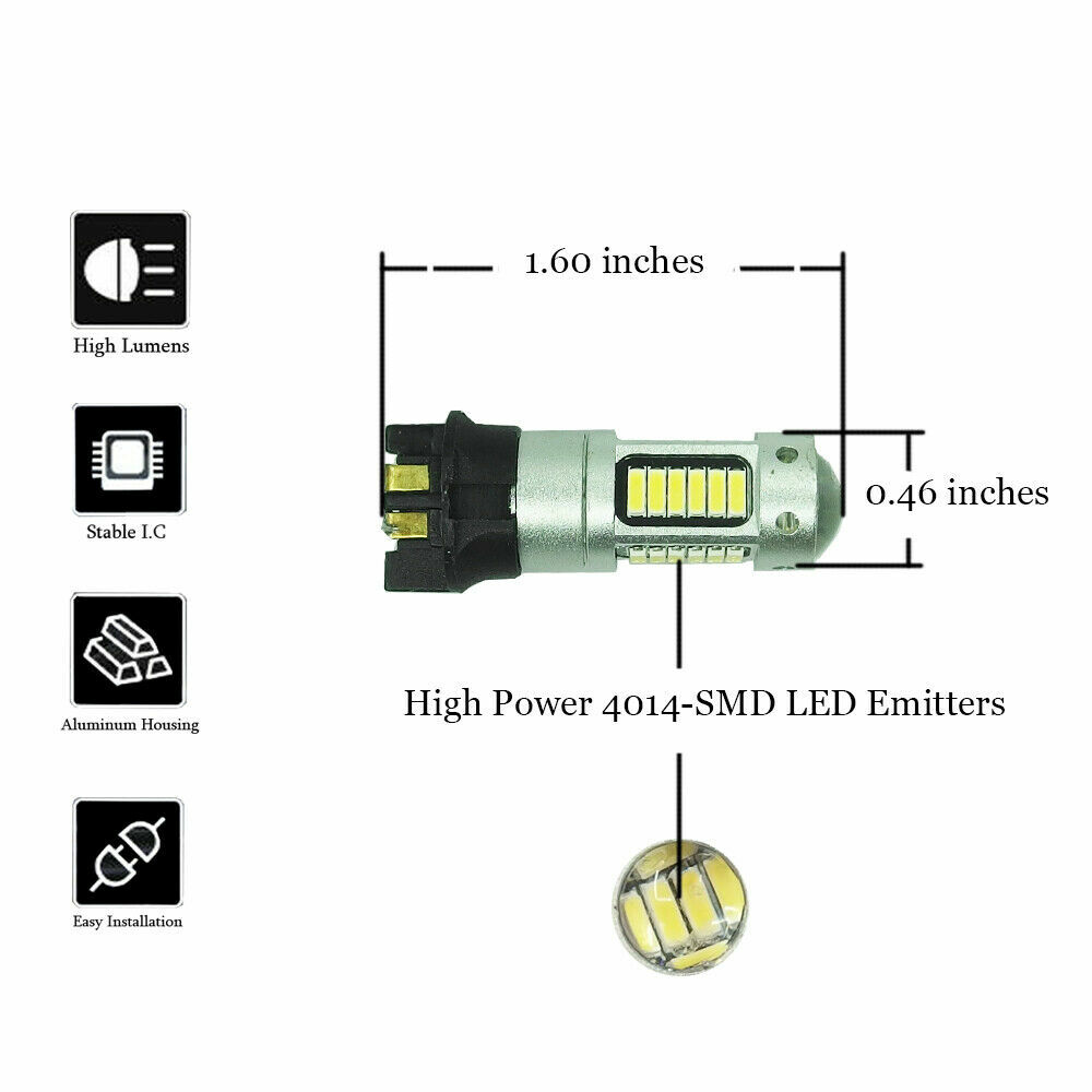 Xenon White PW24W PWY24W LED Bulbs Daytime Running Lights For Audi BMW ...