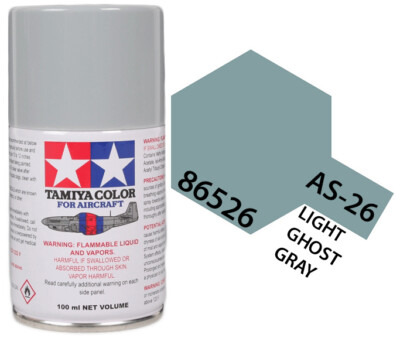 Tamiya 86526 AS-26 Light Ghost Gray Aircraft Lacquer Spray Paint 100ml ...