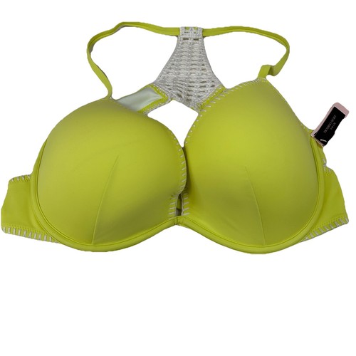 NEW Victorias Secret Bikini Top 38D Carova Crotchet Pushup Yellow QCZ ...