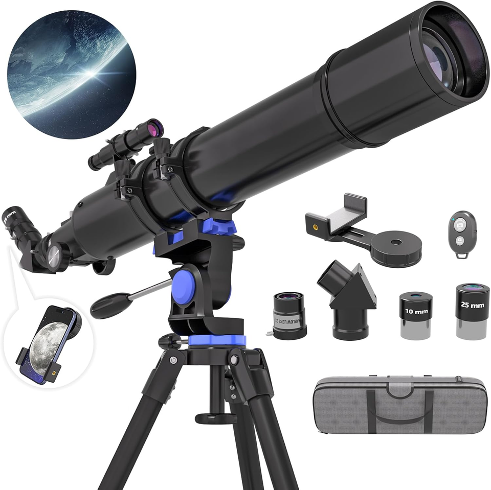 Telescope, Telescope for Adults High Powered,90Mm Aperture 800Mm AZ ...