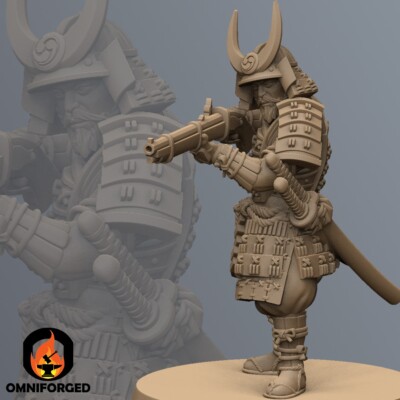 Samurai Miniature Musketman Ranged Mini Dungeons and Dragons Mini DnD ...