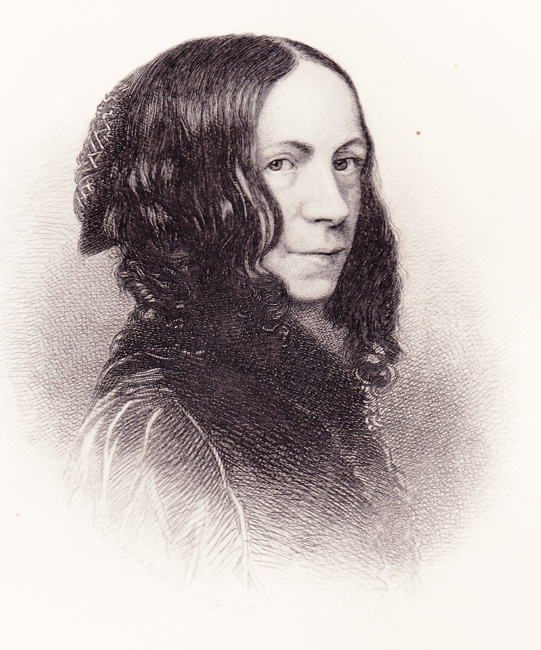 Fine 1877 Steel Engraving Portrait of ELIZABETH BARRETT BROWING ...