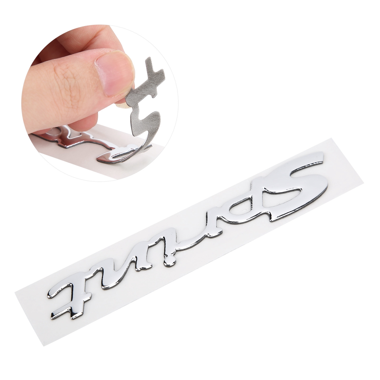 *Silver Car Emblem Decal 3‑Dimensional Side Fender Rear Trunk Soft ...