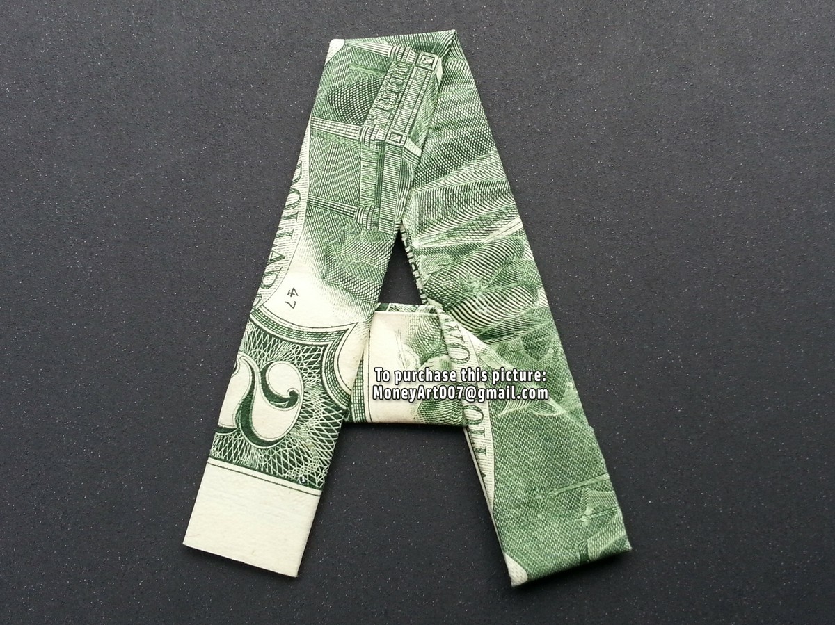 Fold Origami Dollar Bill Alphabet Letter U Dollar Origami Lettering