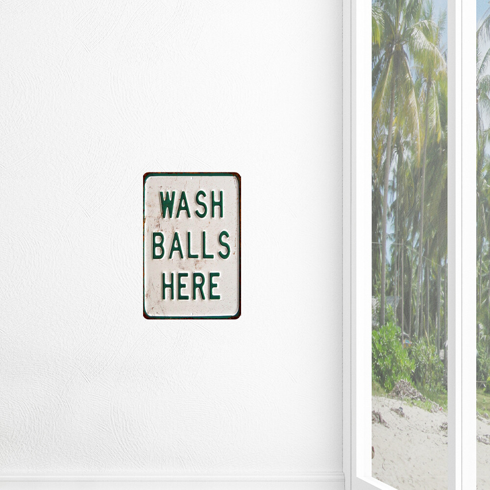 Wash Balls Here Vintage Decor Wall Funny Decoration Golf Sign Dad ...