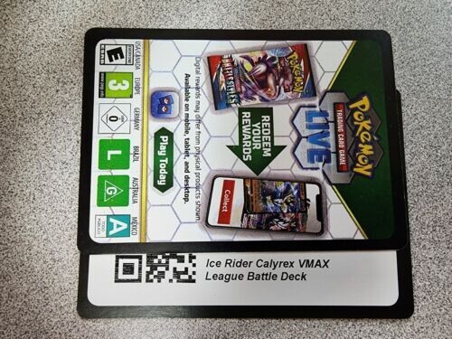 POKEMON PTCGO LIVE CODE CARD Ice Rider Calyrex VMAX League Battle Deck ...