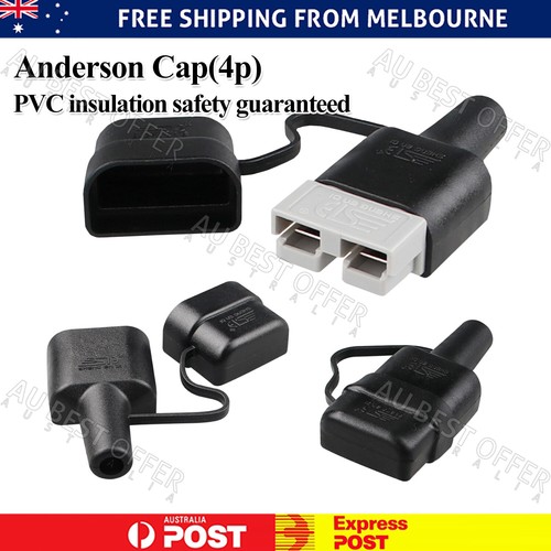 4x Waterproof 50A Anderson Plug Dust Cable Sheath Cover Black With Cap ...