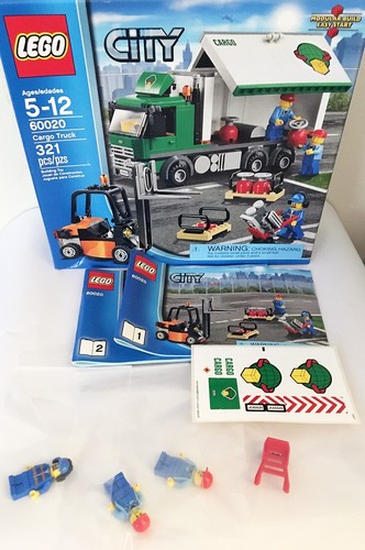 LEGO City 2013 Set 60020 Cargo Truck Minifigs+Hand Trolley+Instructions ...