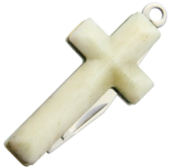 Rough Ryder Cross Folding Knife Stainless Steel Clip Point Blade Bone ...