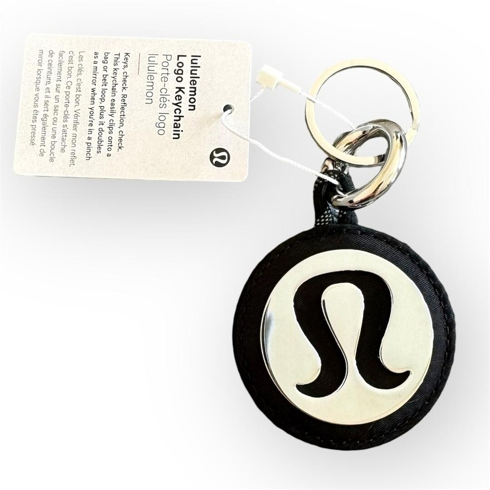 Lululemon Keychain with Logo - Bag Charm Black Silver - Unisex ...
