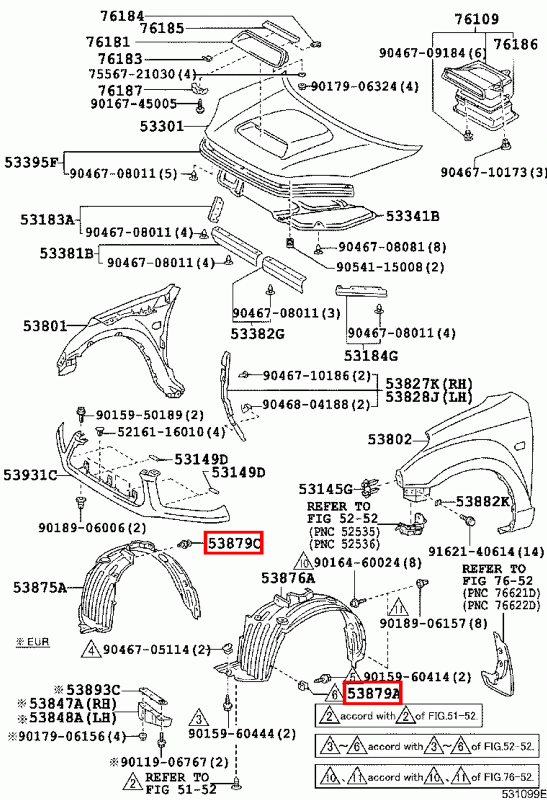 Genuine RAV4 ZCA26 ZCA25 CLA21 CLA20 Front Fender Liner Splash Guard ...