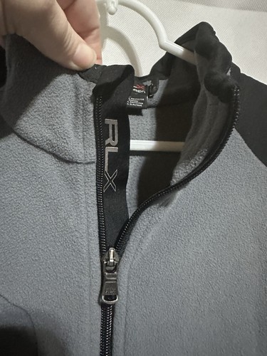 Ralph Lauren RLX Fleece Gray & Black Men’s Full Zip Vest Jacket Size ...