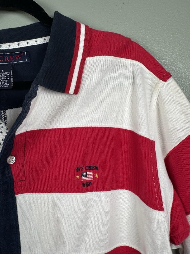 Vtg 90s Ivy Crew American Flag USA Stars Stripes Patriotic 4th Of July ...