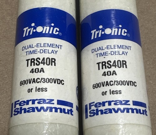 (2) NEW OPEN BOX- Tri•Onic Dual Element Time Delay TRS40R 40A 600VAC ...