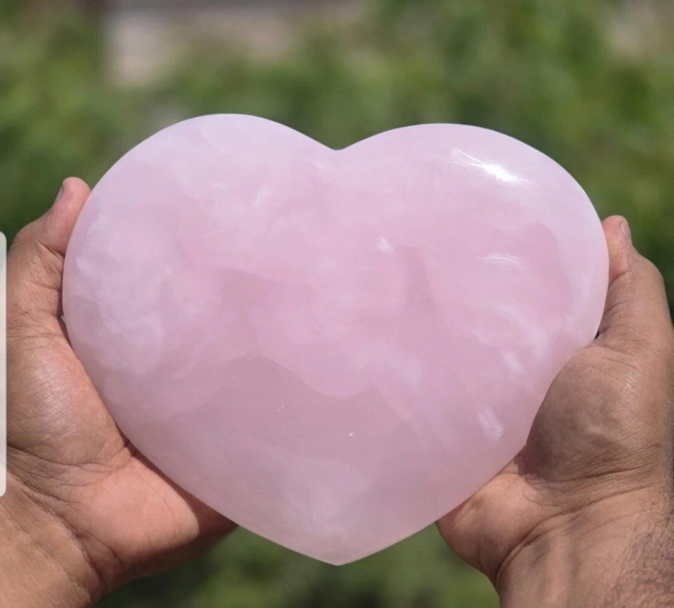 Pink Mangano Calcite Heart Uv Reactive Glow Flurecent A+++ | eBay