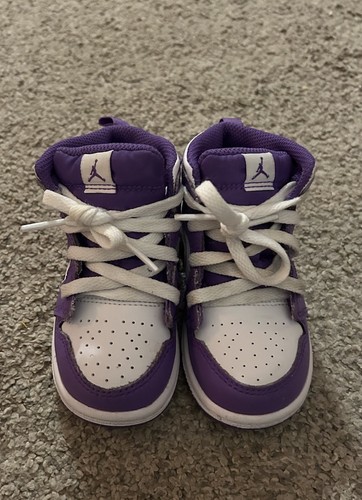 Nike Air Jordan AJ1 Mid Purple Venom White Shoes DQ8425-511 Toddlers ...
