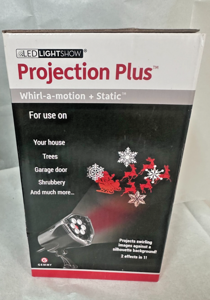 Gemmy LED LIGHTSHOW Projection Plus Whirl-a-motion + Static Red White ...