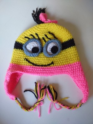 Pink Minion Crochet Hat