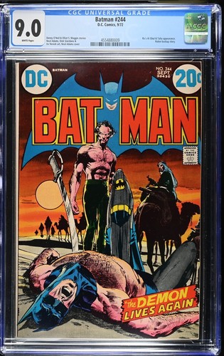 BATMAN #244 (1972) CGC 9.0 WHITE PAGES CLASSIC NEAL ADAMS RA'S AL GHUL ...