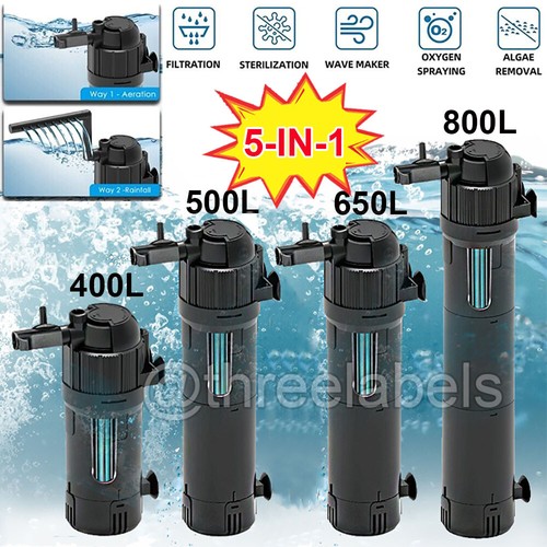 UV Sterilizer Filter Light Oxygen Internal Pump Aquarium Fish Pond Tank ...