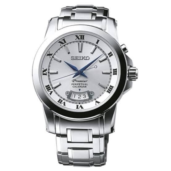 SEIKO PREMIER SNQ145P1 Perpetual Calendar Watch Steel Quartz 6A32 ...