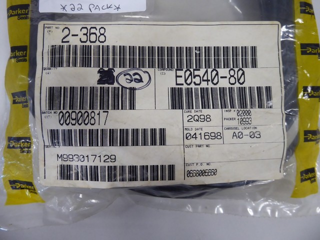 Parker 2-368-E0540-80 O-ring 7 3/4" X 8 1/8" X 3/16" (Pack of 22) for ...