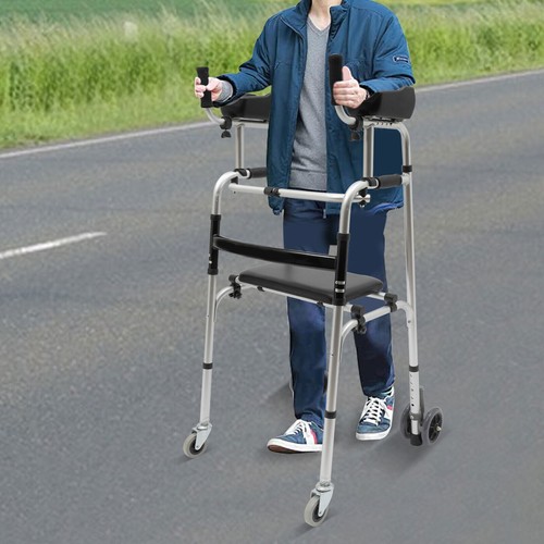 Upright Rollator Mobility Walker Lightweight with Arm Support & 4 ...