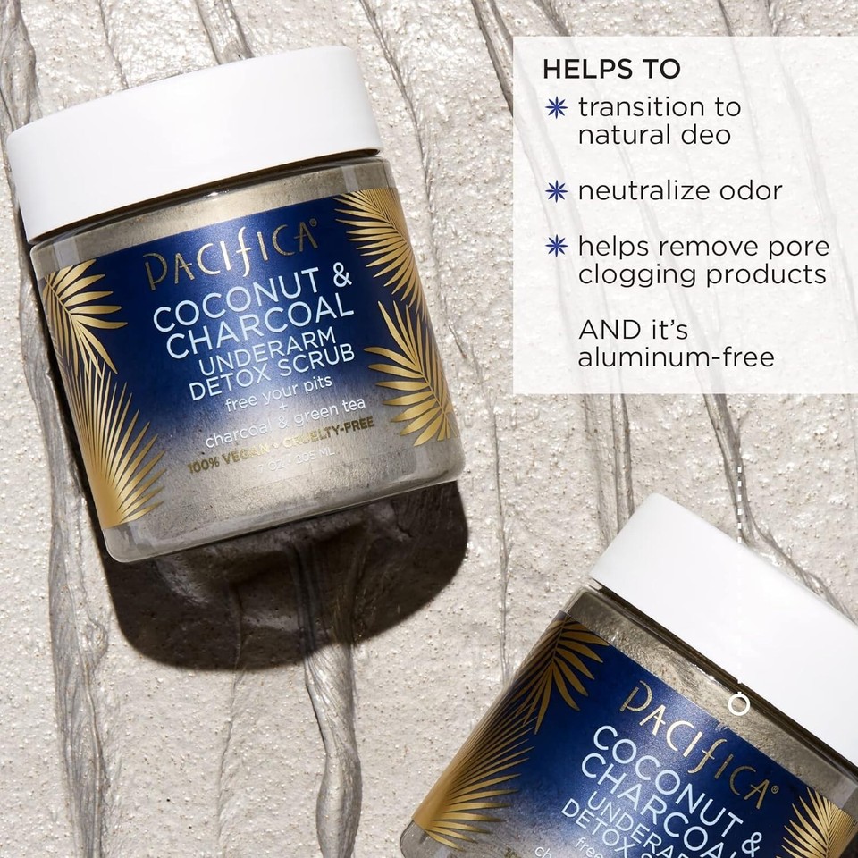 Pacifica Beauty Coconut + Charcoal Underarm Detox Body Scrub Green Tea ...