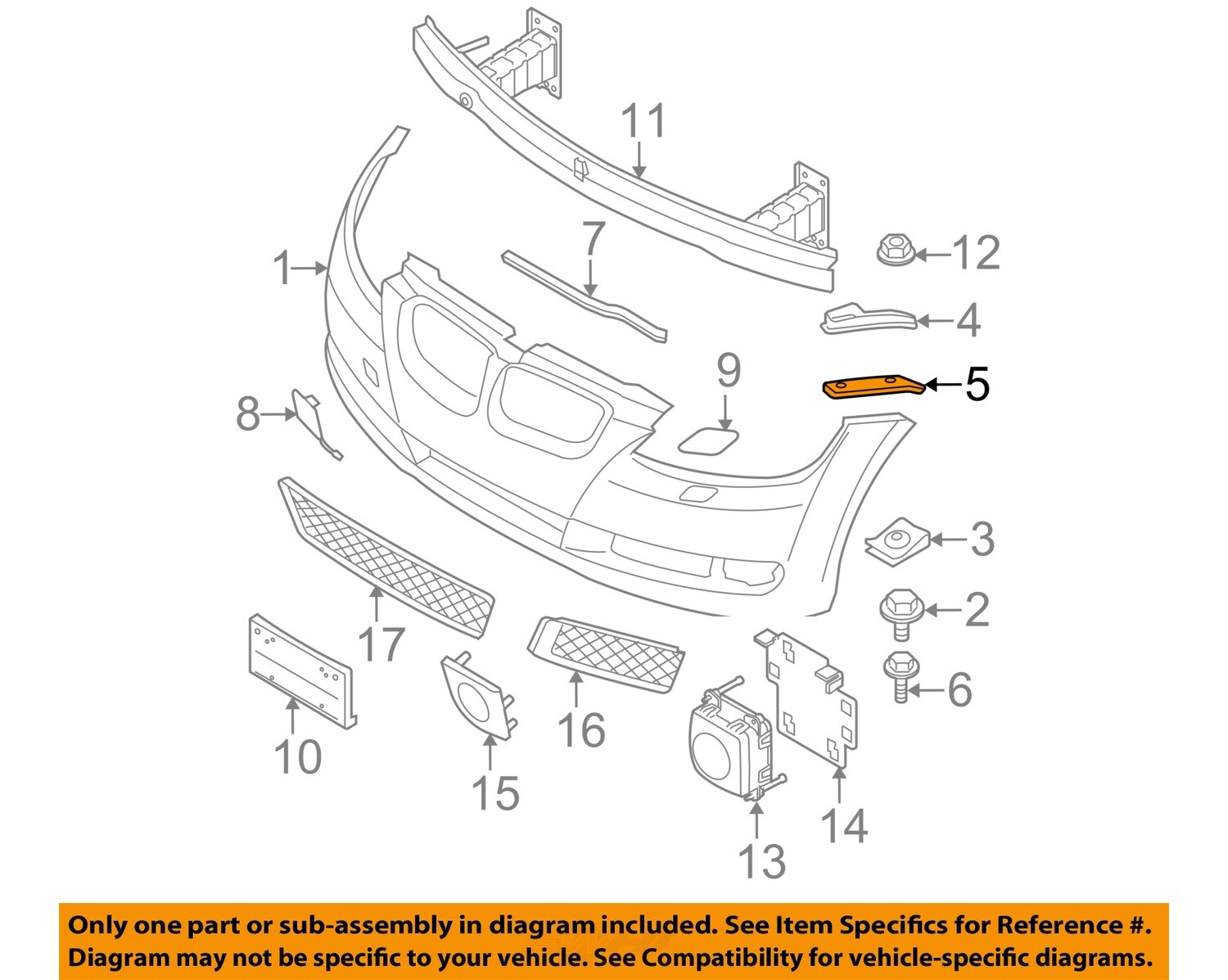 BMW 3 Series Insert Bumper 51117154715 OEM for sale online | eBay