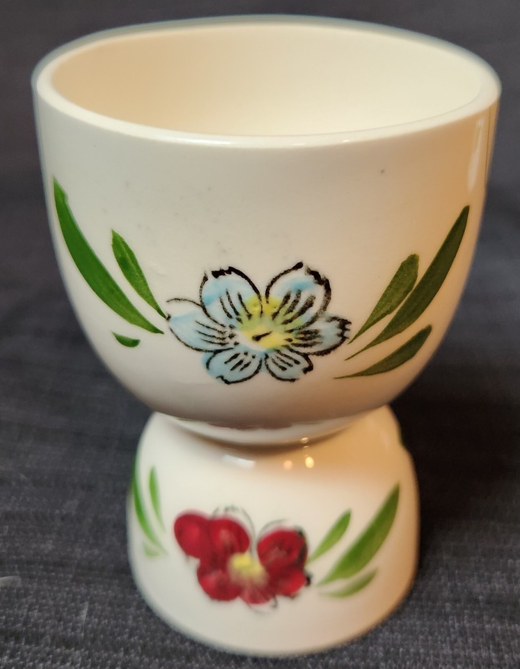 2 Vtg. 1960's Double Egg Cups Japan Hand Painted Rooster/Chicken ...