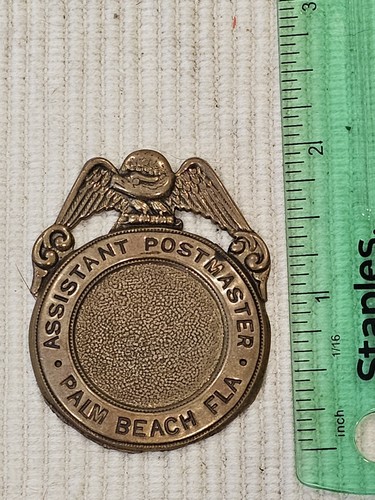 Very Hard To Find Obselete 1920s Florida USPS Post Master Office Badge ...