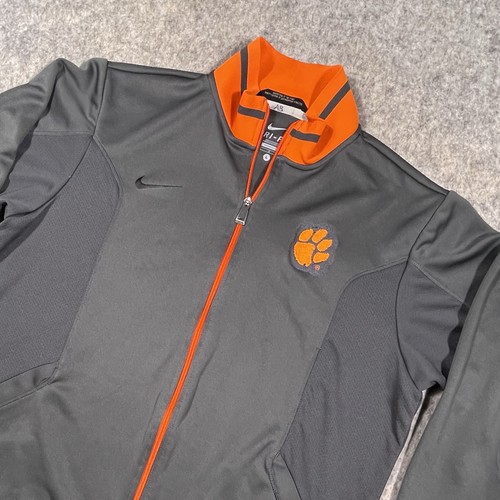 Nike Dri Fit Clemson Tigers Full Zip Jacket Gray Orange Size Large ...