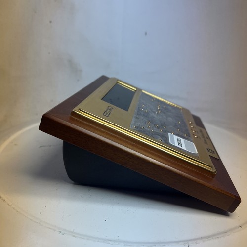 Seiko World Time Desk Clock 12/24 hr Calendar Dual Alarm QHL020B Works ...