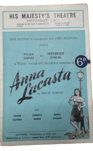 Anna Lucasta - Hilda Simms Frederick O'neal Frank Silvera John Tate | eBay