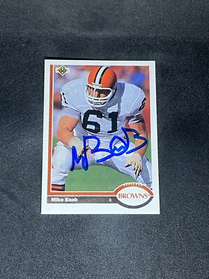 Mike Baab 1991 Upper Deck #306 Cleveland Browns Auto Autographed Signed ...