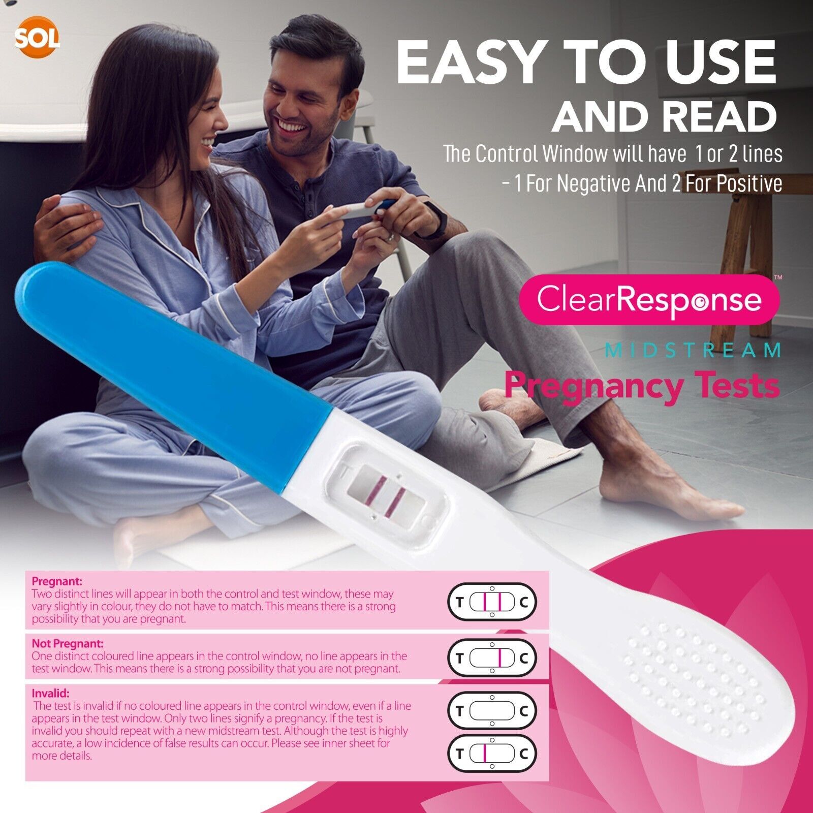 3-9 Pack Midstream Pregnancy Tests Sticks HCG Early Detection Kit 99% ...