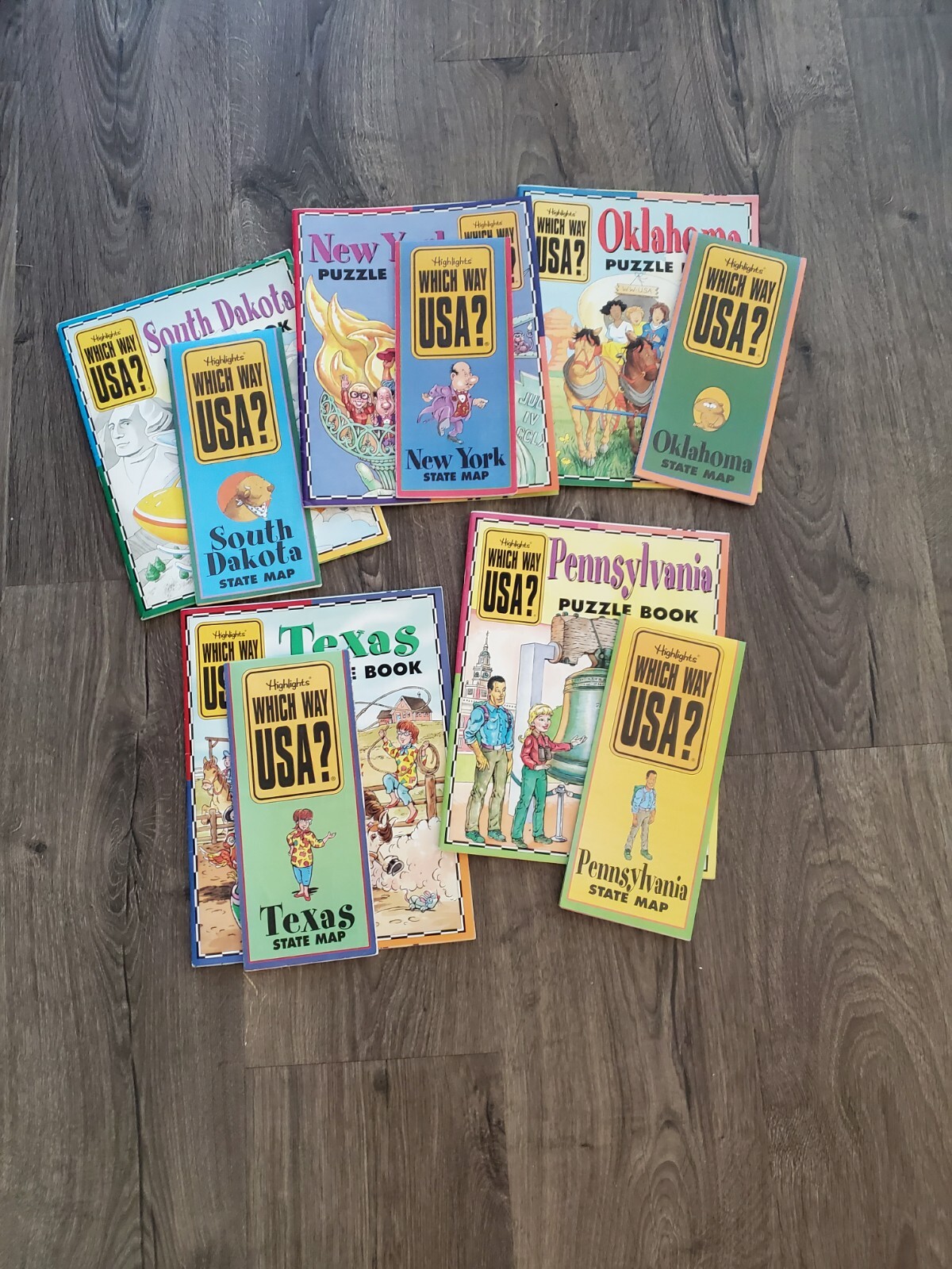 Lot of 5 Highlights Which Way USA? Puzzle Books with Maps + extra | eBay