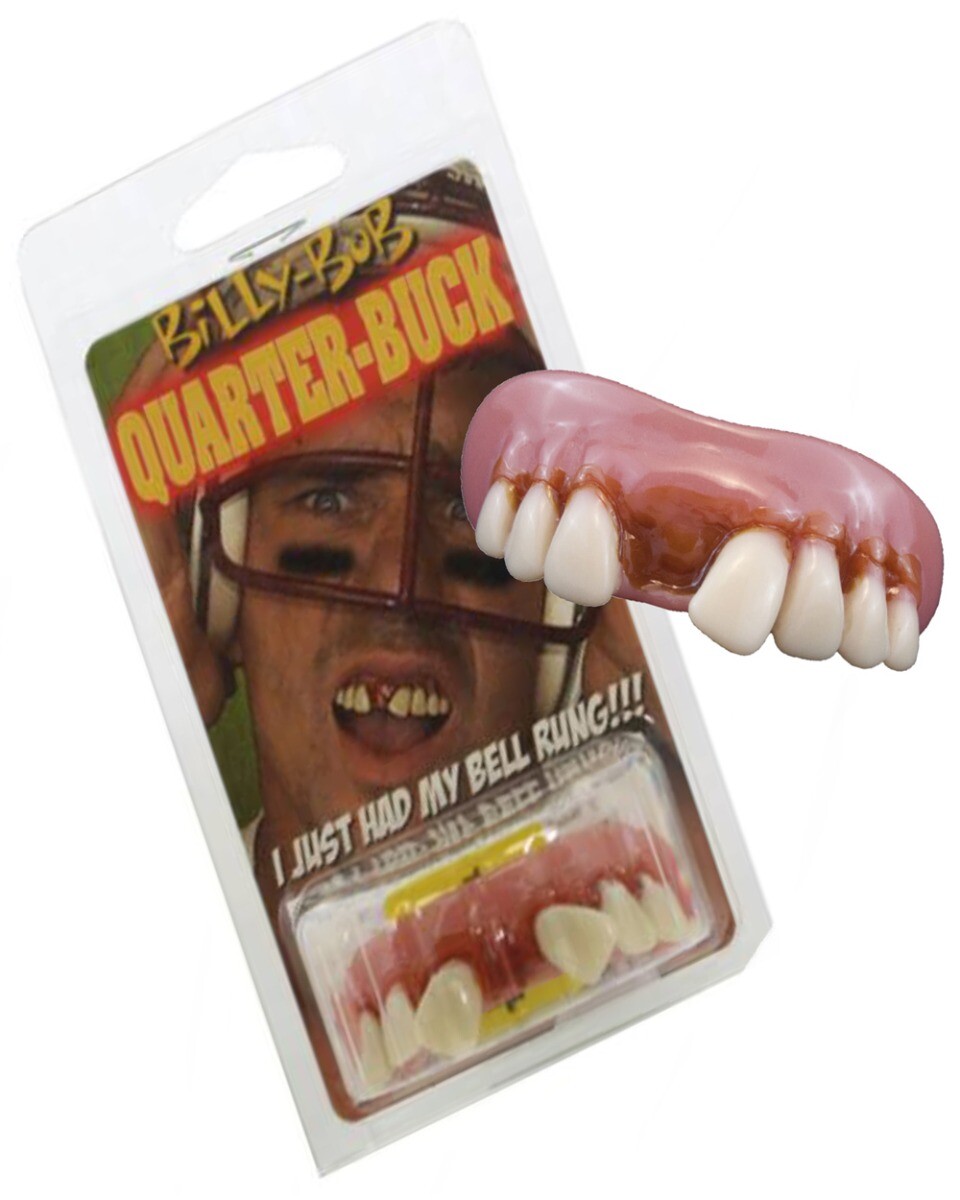 AS282 Billy Bob Quarter Buck Fake Buck Teeth Costume Joke Funny Gag ...
