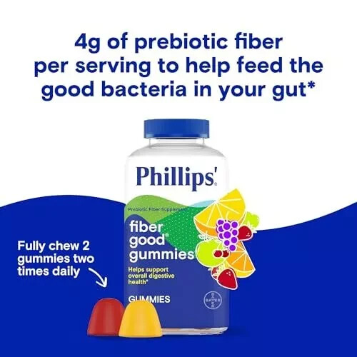 Phillips Fiber Good Gummies Prebiotic Supplement 90 Count - EXP: 04/ ...