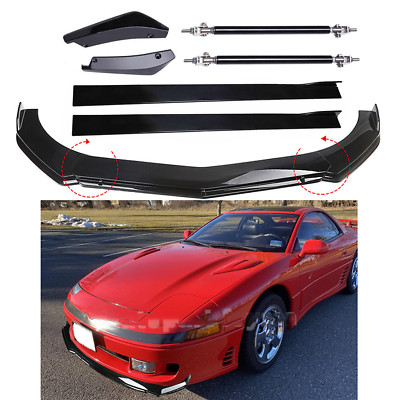 Front Bumper Lip Spoiler Splitter + Side Skirts + Rear For Mitsubishi ...