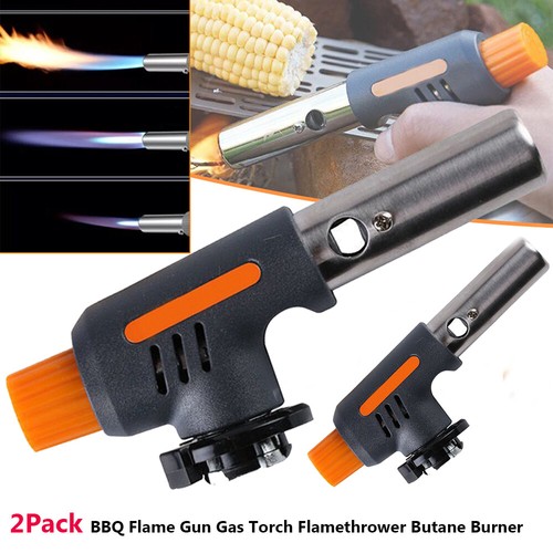 2Pc BBQ Camping Hiking Flame Gun Gas Torch Flamethrower Butane Burner ...