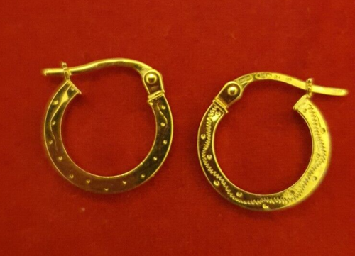 NEW 9ct Yellow Gold Small Hoop Earrings Hallmarked 375 Made in Italy ...