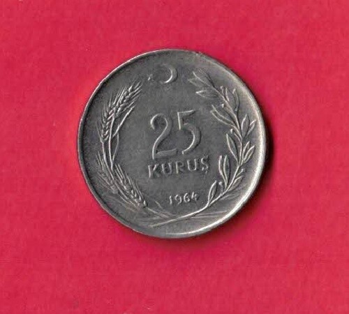 TURKEY KM892.2 1964 UNCIRCULATED-UNC MINT OLD ANTIQUE 25 KURUS COIN | eBay