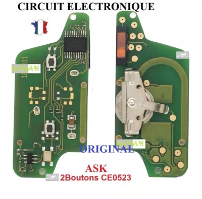 ELECTRONIQUE POUR COQUE CLÉ 2 BOUTONS CITROËN C2 C3 C4 CE0523 ASK PILE ...