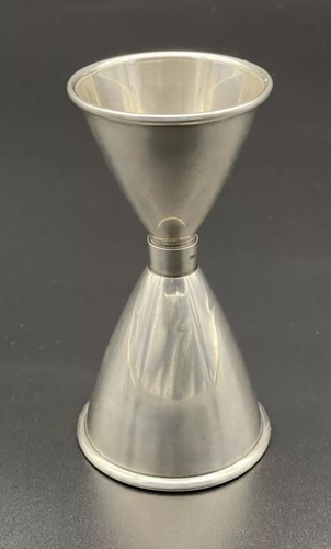 Sterling Silver Double Jigger Shot Glass W/ Detachable Funnel Barware ...