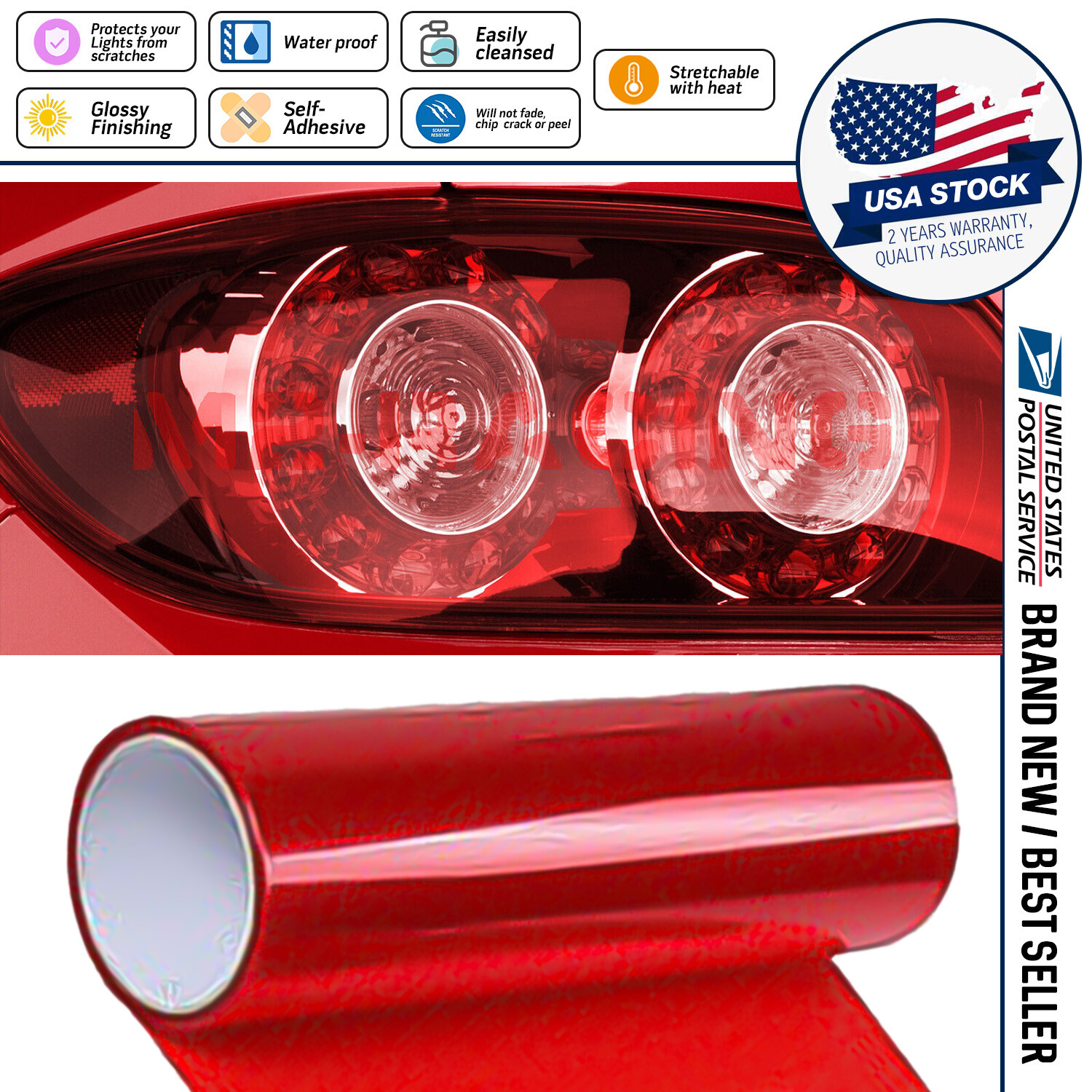 Premium Car Headlight Taillight Fog Light Sticker Protector Film Vinyl ...