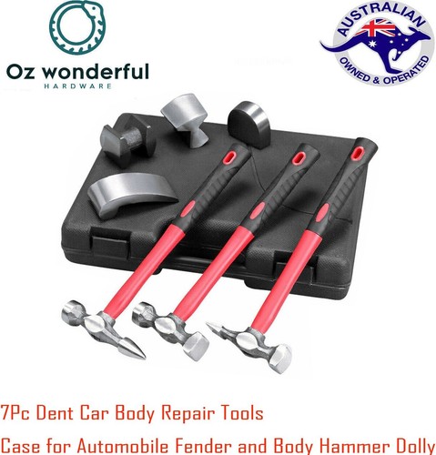 7Pc Auto Car Body Repair Hammer Dolly Panel Dent Beating Tools Roller ...