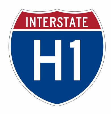 Interstate H1 Sticker Decal R1095 Highway Sign Hawaii | eBay
