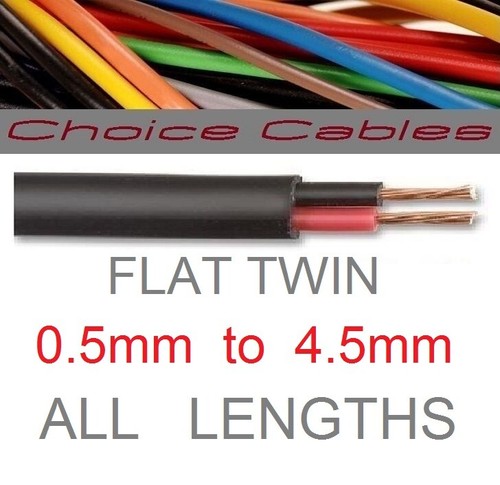 Flat Twin 2 Core Thin Wall Cable 12v Auto Thinwall Vehicle Wire, Amp ...