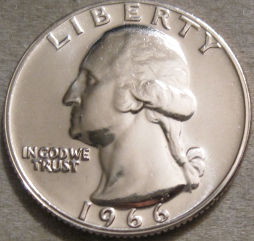 SELLING AS SHOWN - UNCIRCULATED SMS 1966 WASHINGTON QUARTER * NICKEL ...